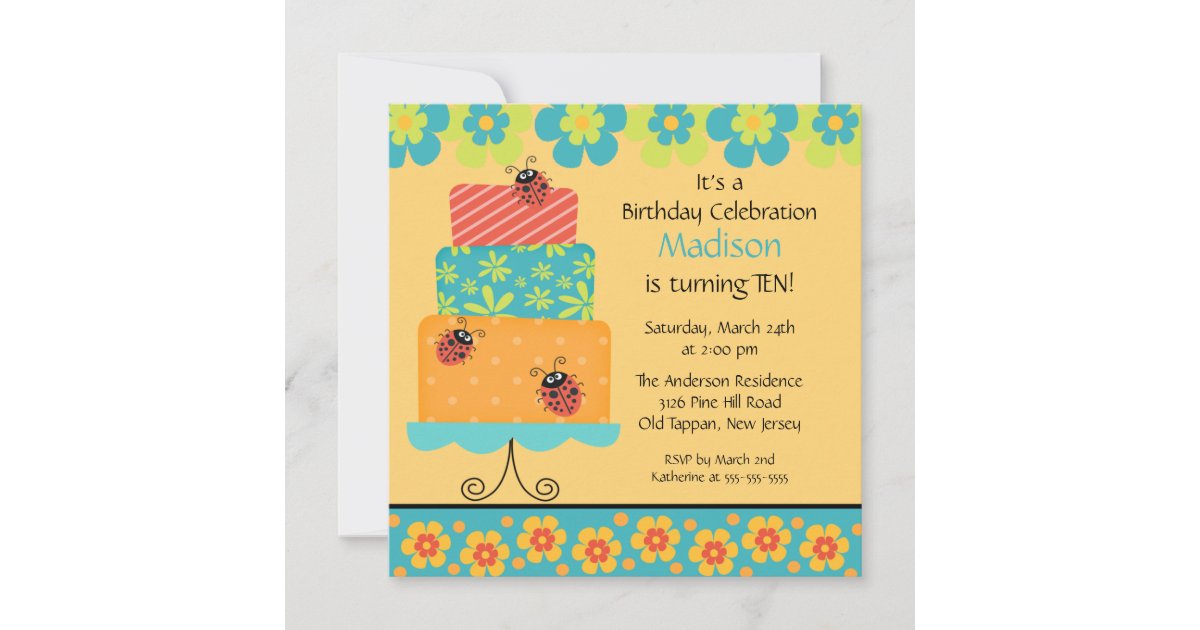 Trendy Cake Birthday Invitation | Zazzle