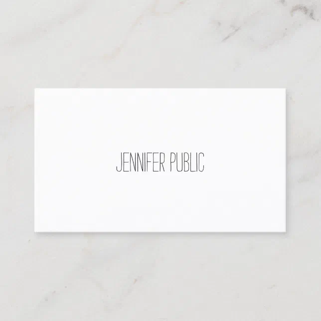 Trendy Calligraphy Text Elegant Clean Plain Modern Business Card | Zazzle