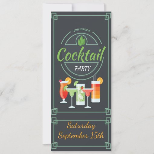 Trendy Chalkboard Cocktail Party Invitation | Zazzle
