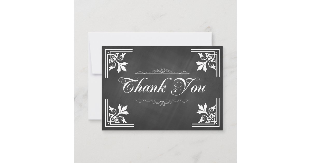Trendy Chalkboard Thank You Cards | Zazzle.com