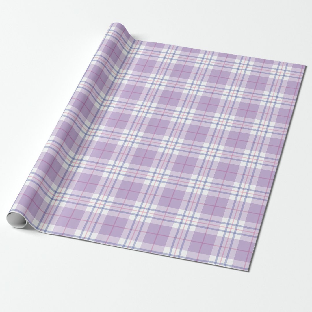 Trendy Checkered Pattern Of Violet Pink Blue Wrapping Paper | Zazzle