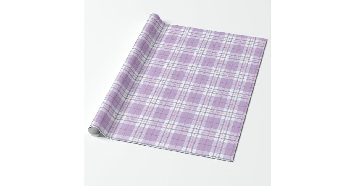 Trendy Checkered Pattern Of Violet Pink Blue Wrapping Paper | Zazzle