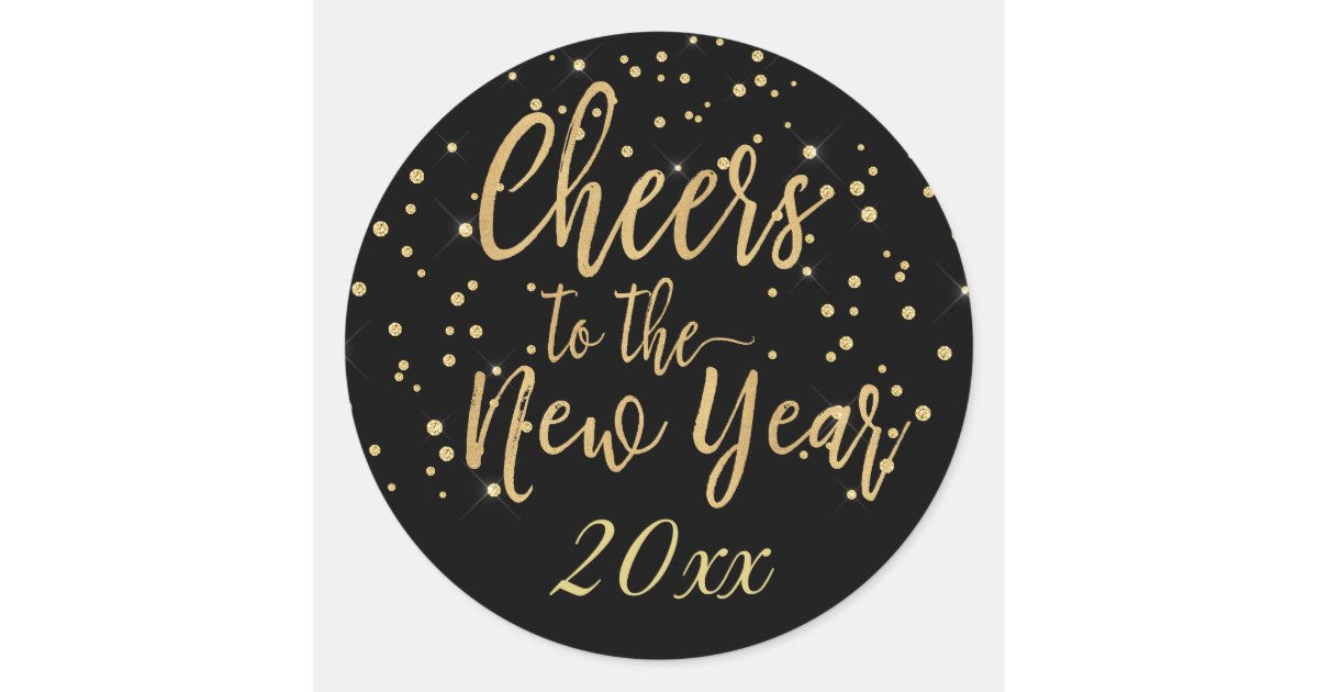 Trendy Cheers to the New Year Classic Round Sticker | Zazzle