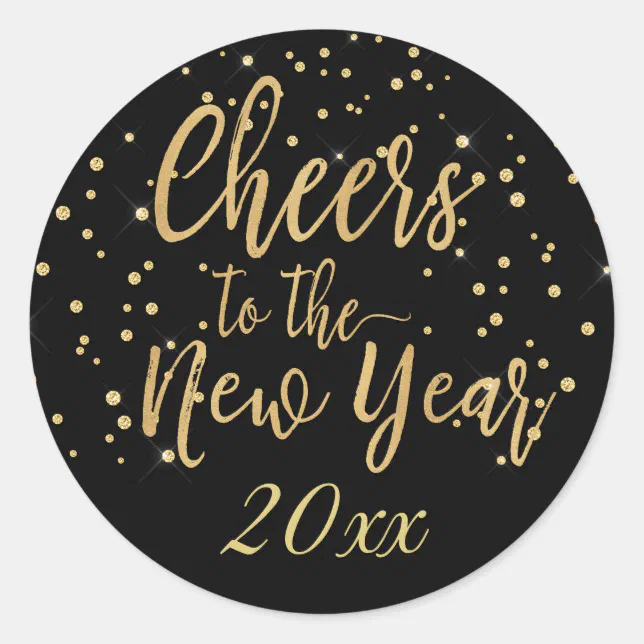 Trendy Cheers to the New Year Classic Round Sticker | Zazzle