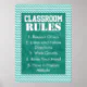 Trendy Chevron Classroom Rules Poster | Zazzle