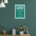 Trendy Chevron Classroom Rules Poster | Zazzle