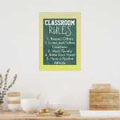 Trendy Chevron Classroom Rules Poster | Zazzle