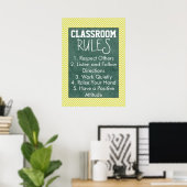 Trendy Chevron Classroom Rules Poster | Zazzle