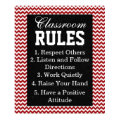 Trendy Chevron Classroom Rules Poster | Zazzle