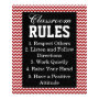 Trendy Chevron Classroom Rules Poster | Zazzle