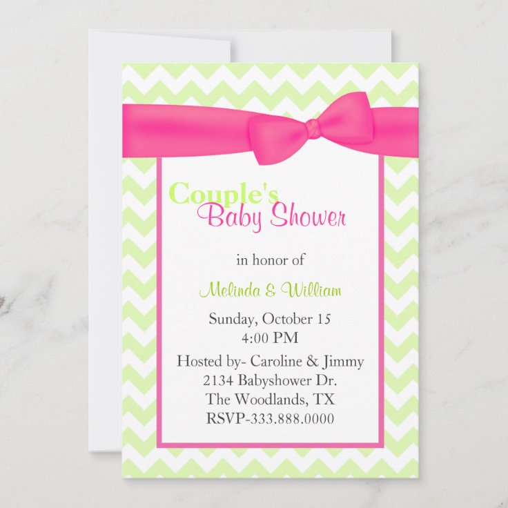 Trendy Chevron Couple's Baby Shower Invitation | Zazzle