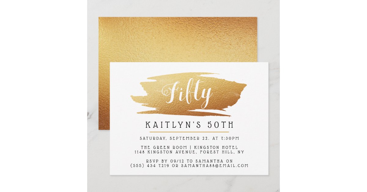 Trendy & Chic Gold Foil Ladies Birthday Invitation | Zazzle