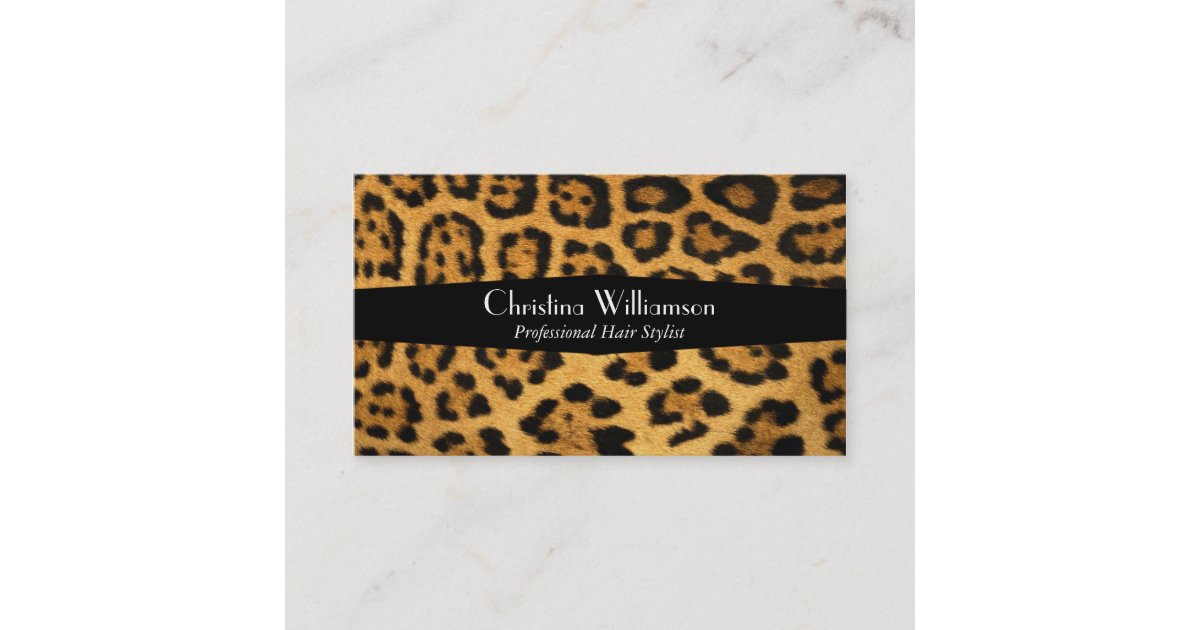 Trendy & Chic Leopard print Business Card | Zazzle