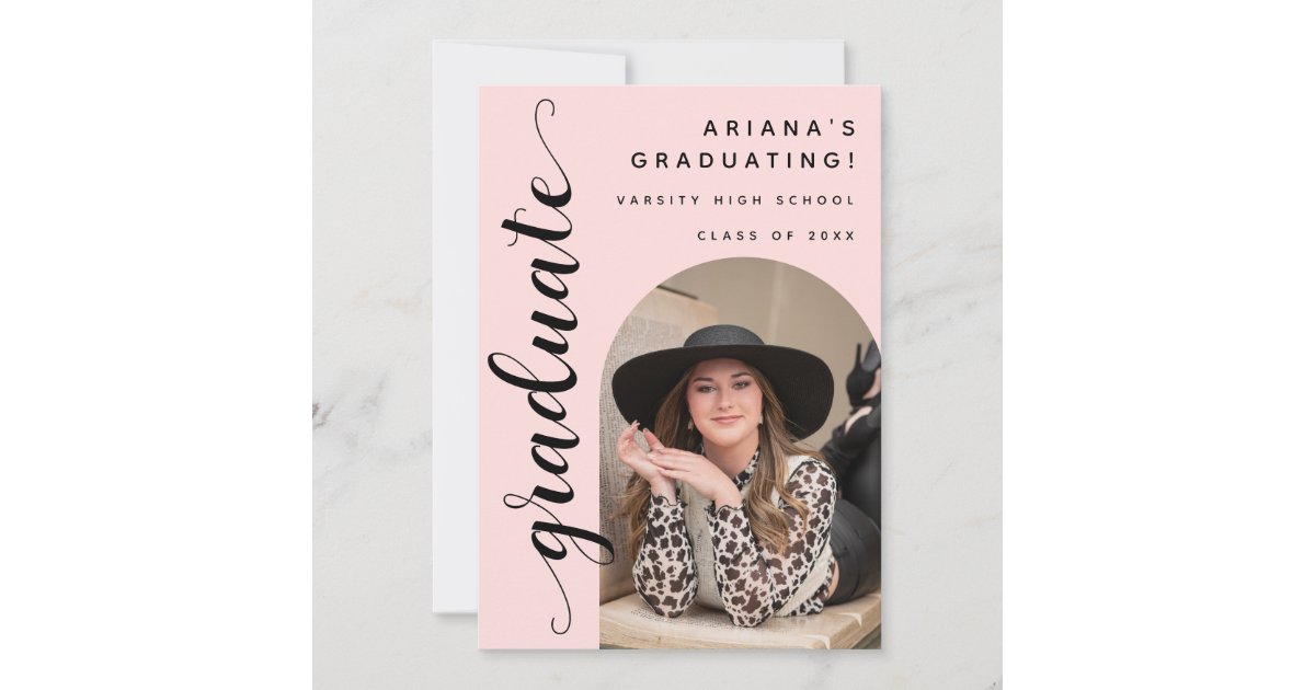 Trendy Chic Script Graduation Open House Invitation | Zazzle