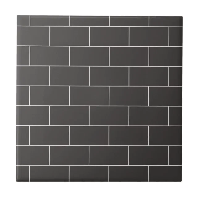 Trendy Classic Black Subway Ceramic Tile | Zazzle