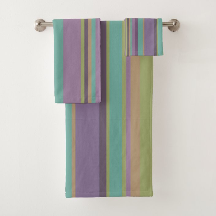 Trendy Colored Stripes Pattern Bath Towel Set | Zazzle.com