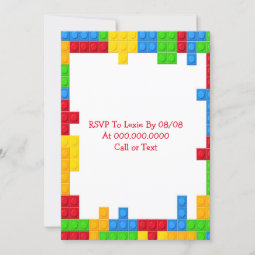 Trendy Colorful Building Blocks 6th Birthday Party Invitation | Zazzle