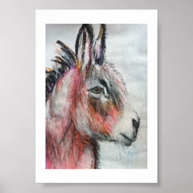 Trendy Colourful Donkey Poster | Zazzle