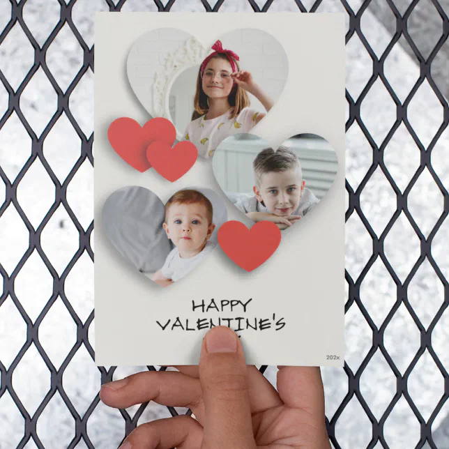 Trendy Cool Heart Photo Collage Greeting Card | Zazzle