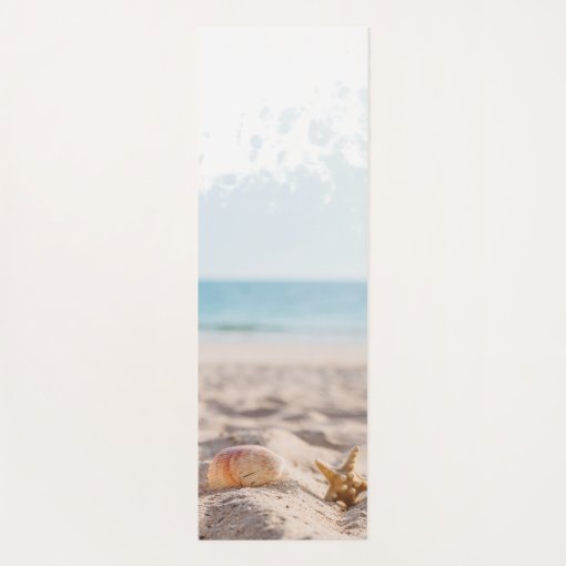 Trendy Cool Tropical Beach, Sand Seashells Yoga Mat | Zazzle