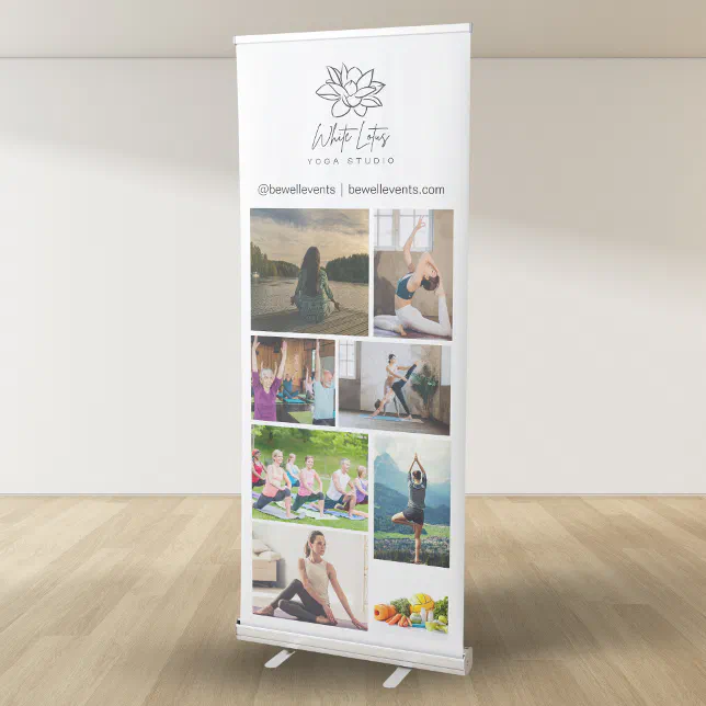 Trendy Custom Logo | Photo Yoga Community Retractable Banner | Zazzle