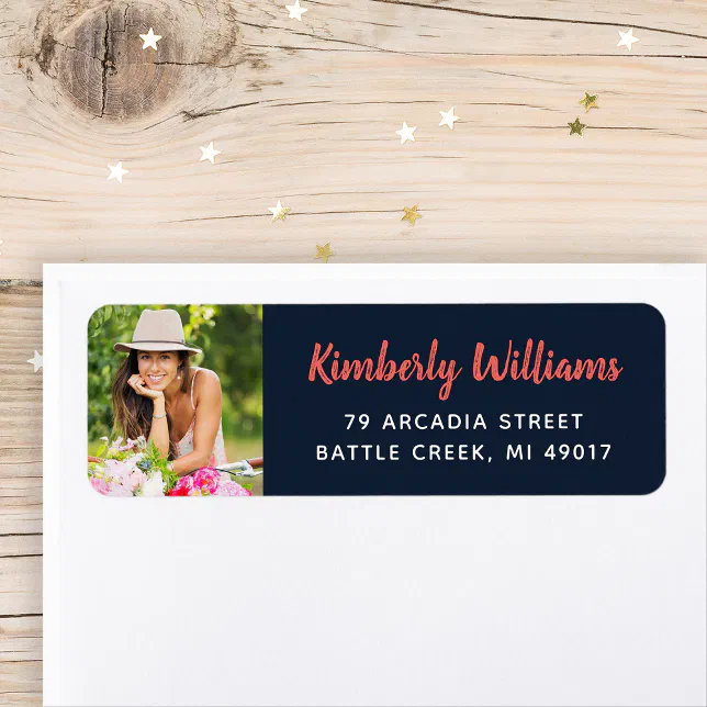 Trendy Custom Photo Graduation Return Address Label | Zazzle