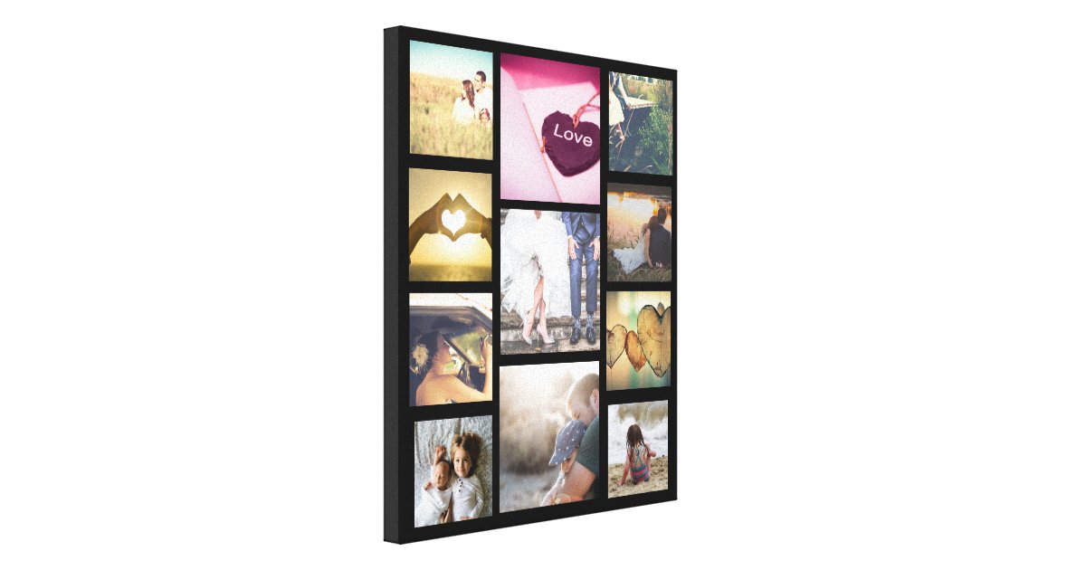 Trendy custom photo layout canvas print | Zazzle