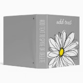 Trendy Daisy with gray and yellow 3 Ring Binder | Zazzle