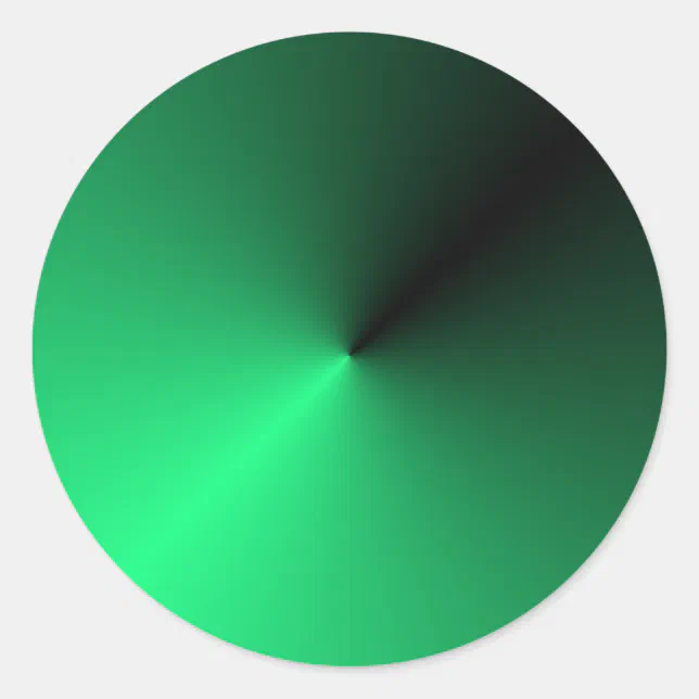 Trendy Elegant Black Green Color Blank Template Classic Round Sticker ...