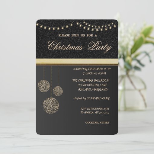 Trendy Elegant Christmas Balls,Christmas Party Invitation | Zazzle