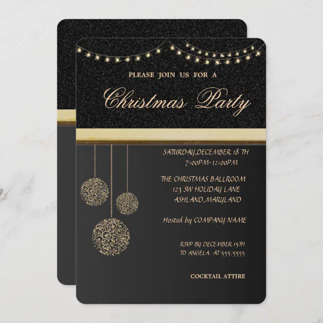 Trendy Elegant Christmas Balls,Christmas Party Invitation | Zazzle