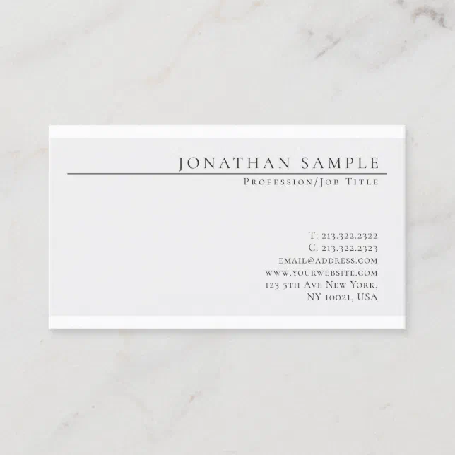 Trendy Elegant Color Modern Chic Clean Design Business Card | Zazzle
