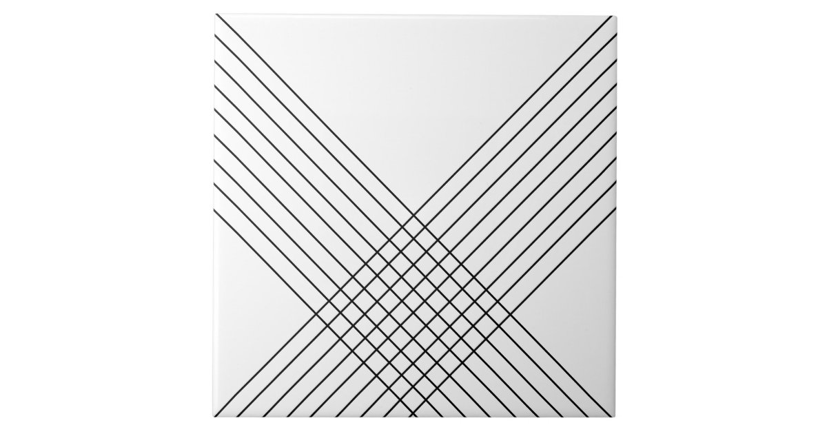 Trendy Elegant Geometric On White Ceramic Tile | Zazzle