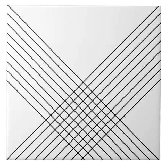 Trendy Elegant Geometric On White Ceramic Tile | Zazzle