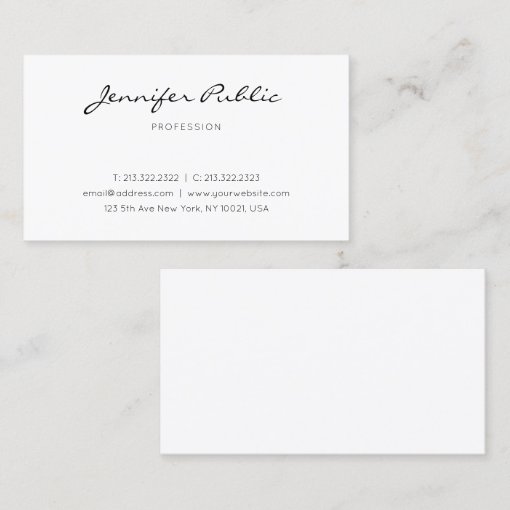 Trendy Elegant Modern Design Clean Plain Pretty Business Card | Zazzle