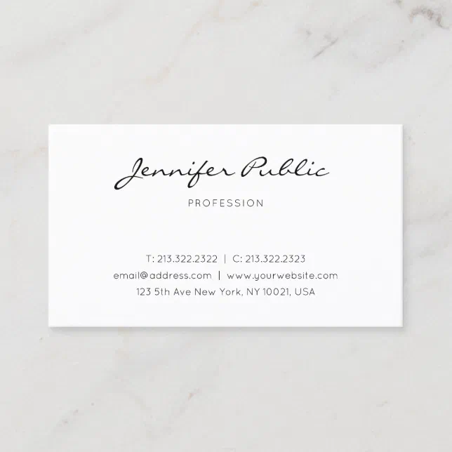 Trendy Elegant Modern Design Clean Plain Pretty Business Card | Zazzle