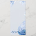 Trendy Elegant Pretty Blue Floral Wedding Party Menu | Zazzle