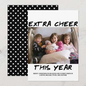 Trendy Extra Cheer This Year Photo Card | Black | Zazzle