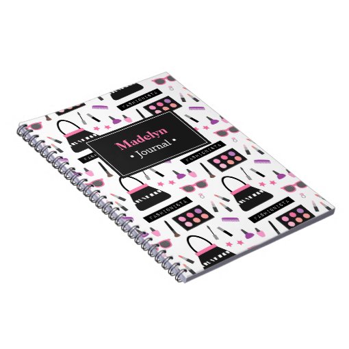 Trendy Fashion Fashionista Makeup Girls Notebook | Zazzle