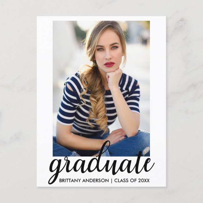 Trendy Fashion Graduation Photo Announcement W | Zazzle.com