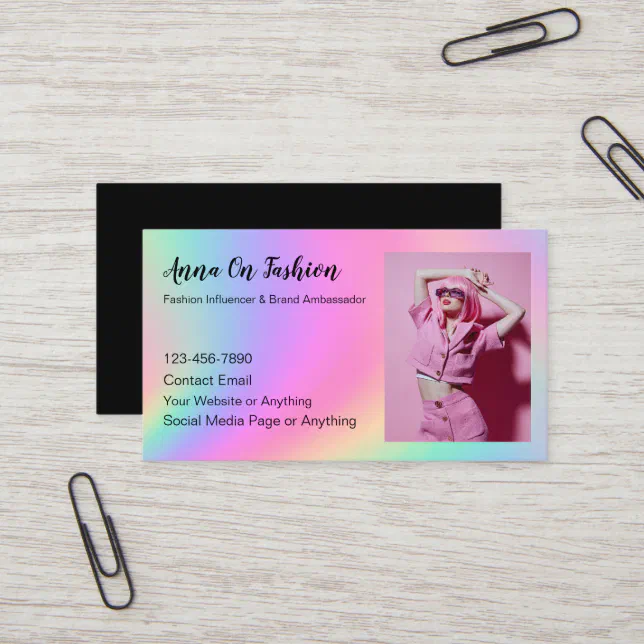 Trendy Fashion Influencer And Promotional Business Card | Zazzle