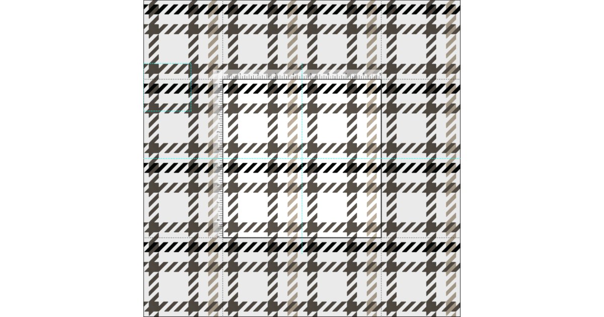 Trendy fashion neutral houndstooth plaid pattern fabric | Zazzle