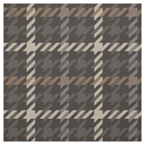 Retro red blue white houndstooth plaid pattern fabric | Zazzle