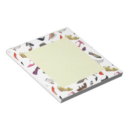 Trendy fashion shoes notepad | Zazzle