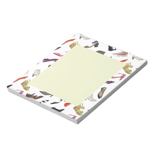 Trendy fashion shoes notepad | Zazzle