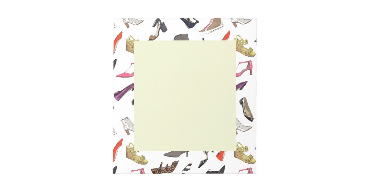 Trendy fashion shoes notepad | Zazzle