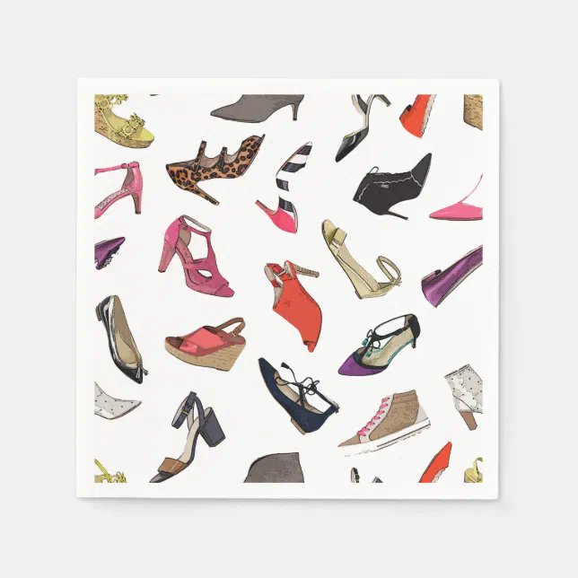 Trendy fashion shoes paper napkins | Zazzle