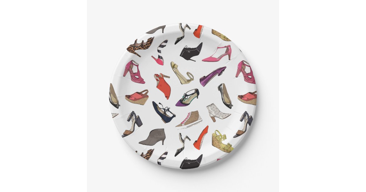 Trendy fashion shoes Paper Plates | Zazzle
