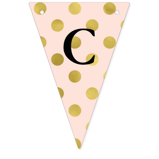 Trendy Faux Gold and Blush Pink Congratulations Bunting Flags | Zazzle