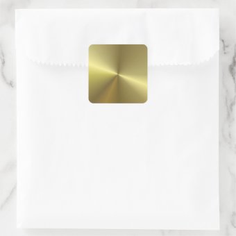 Trendy Faux Gold Metallic Look Blank Template Square Sticker | Zazzle